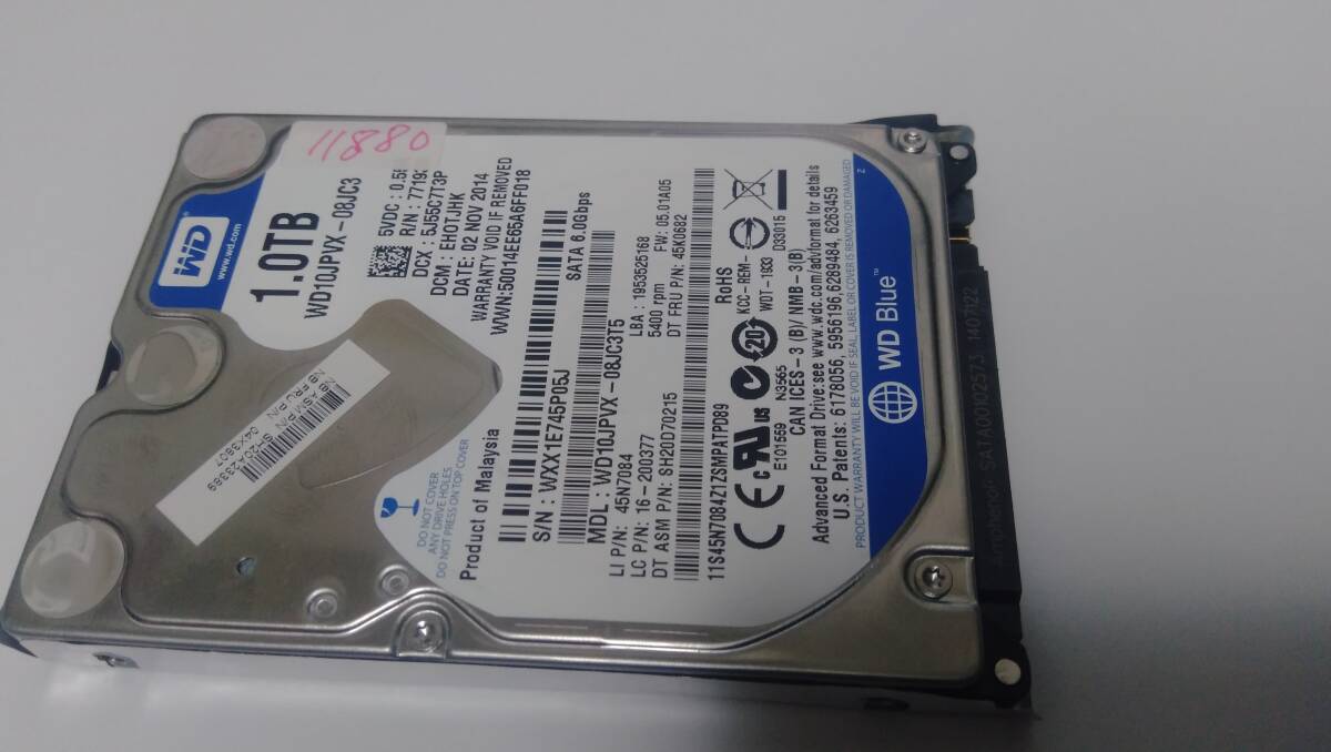 11880時間 1TB ／WD 正常判定(500GB～)｜売買されたオークション情報、yahooの商品情報をアーカイブ公開 - オークファン（aucfan.com）