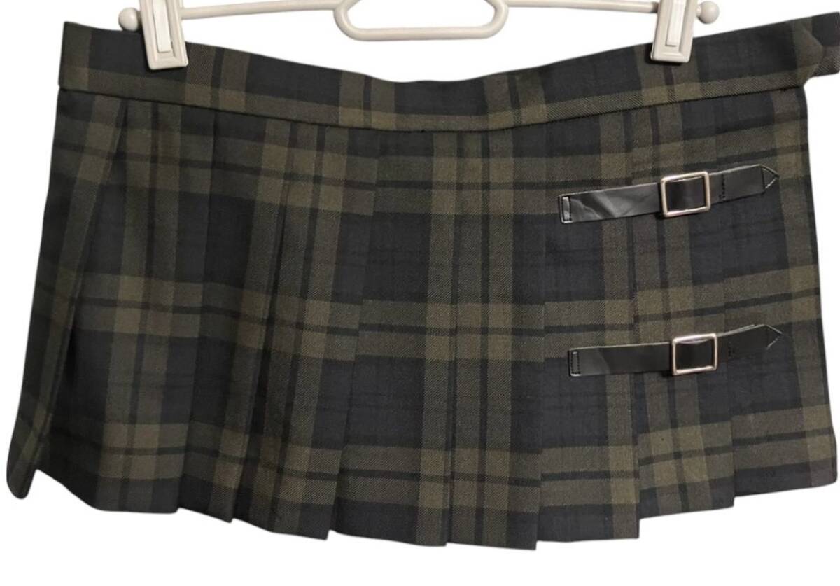 Yahoo!オークション - 【c501】丈25制服スカート 飾りベルト付 チェッ...