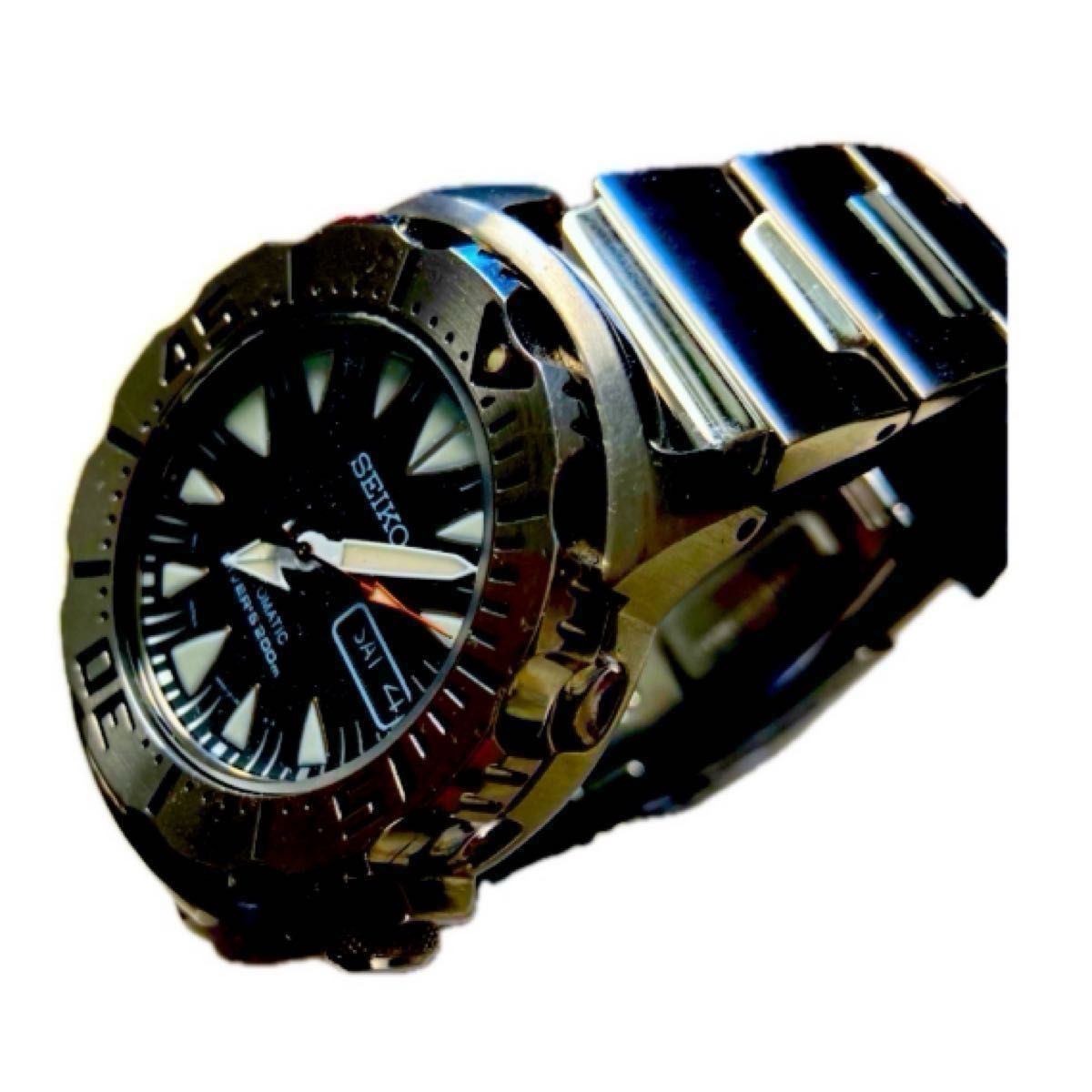 超希少SEIKOブラックモンスターシャークトゥースDIVER 4R36 超希少SEIKOブラックモンスターシャークトゥースDIVER 4R36