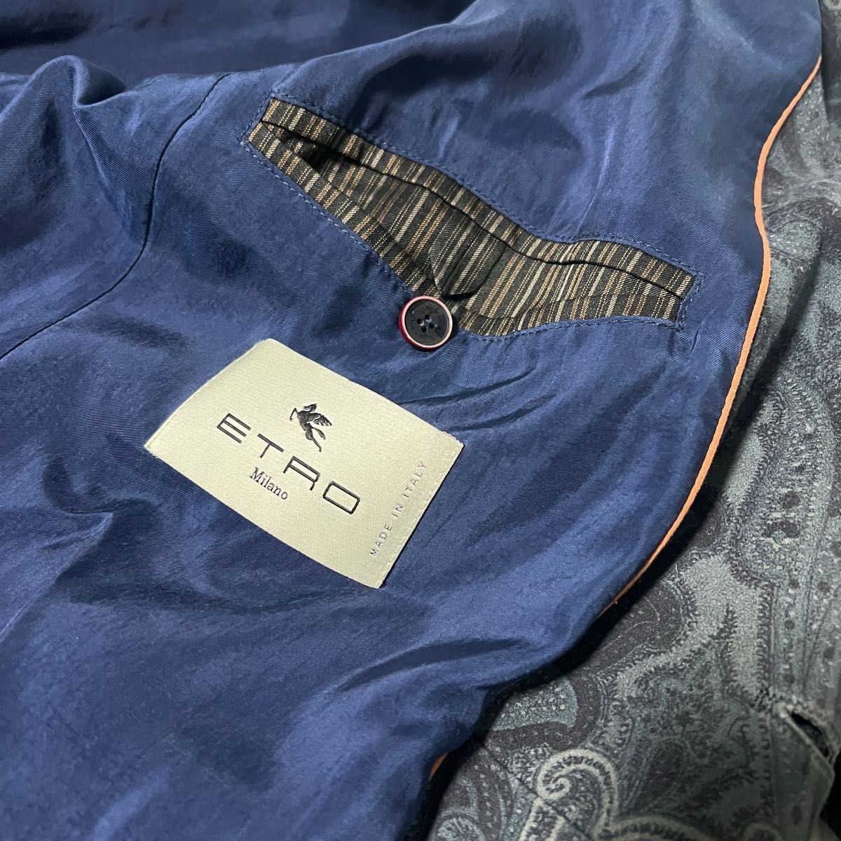 ETRO エトロ メンズジャケット 山羊革 ペイズリー柄 56サイズ ETRO エトロ メンズジャケット 山羊革 ペイズリー柄 56サイズ