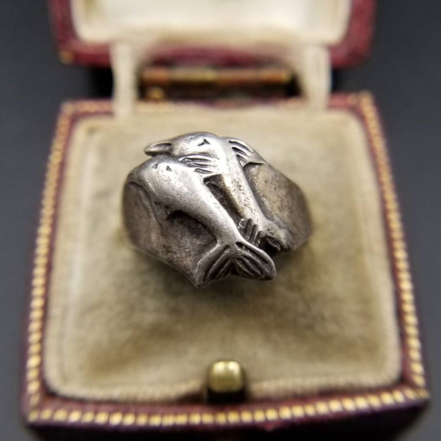 Yahoo!オークション - 2頭のイルカ 立体彫刻 925 シルバー ヴィンテー...