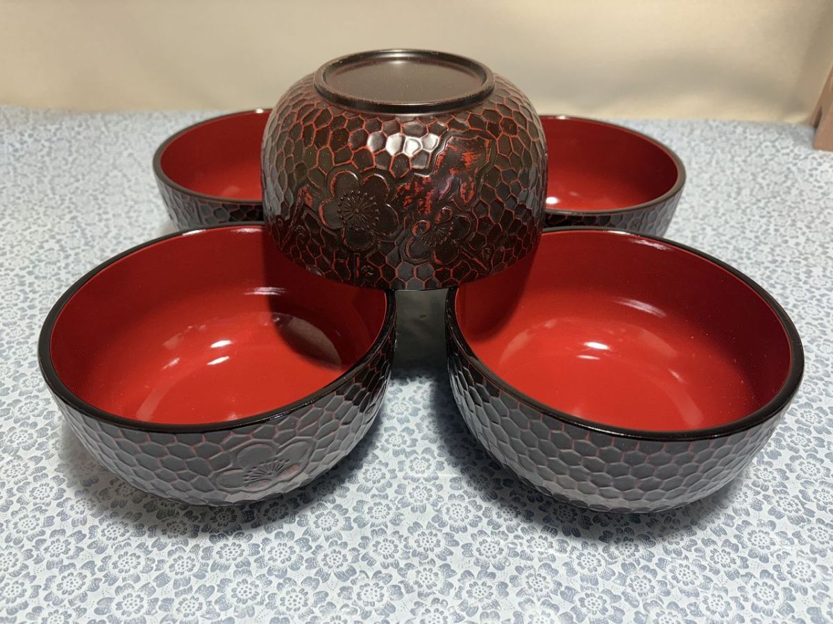 Yahoo!オークション - L146 鎌倉彫り まとめ お盆・おわん・3段引き...