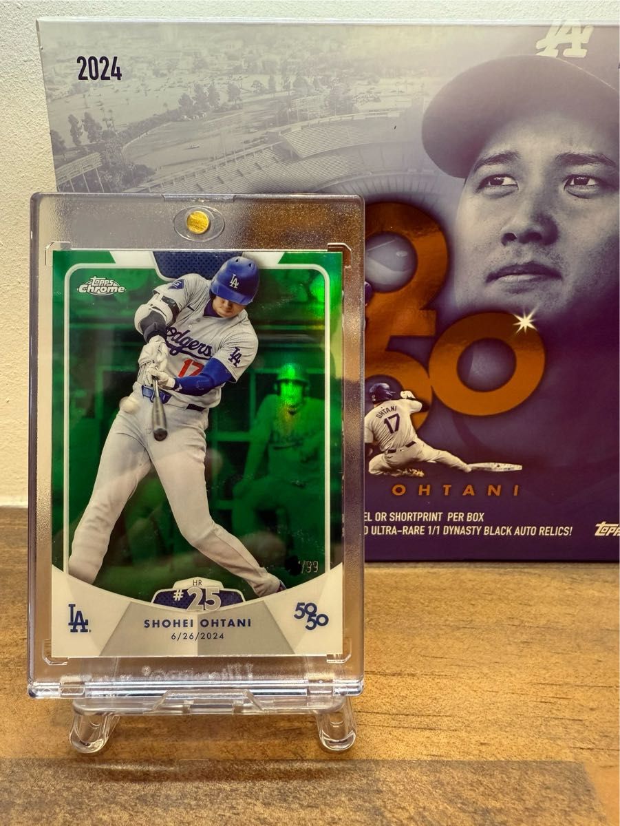 MLB 大谷翔平 Shohei ohtani 50/50 topps chrome HR#25 グリーン MLB 大谷翔平 Shohei ohtani 50/50 topps chrome HR#25 グリーン