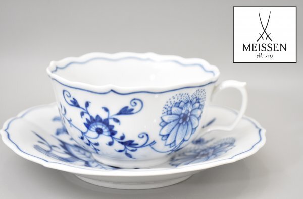 Yahoo!オークション - Meissen マイセン ブルーオニオン カップ＆ソー...