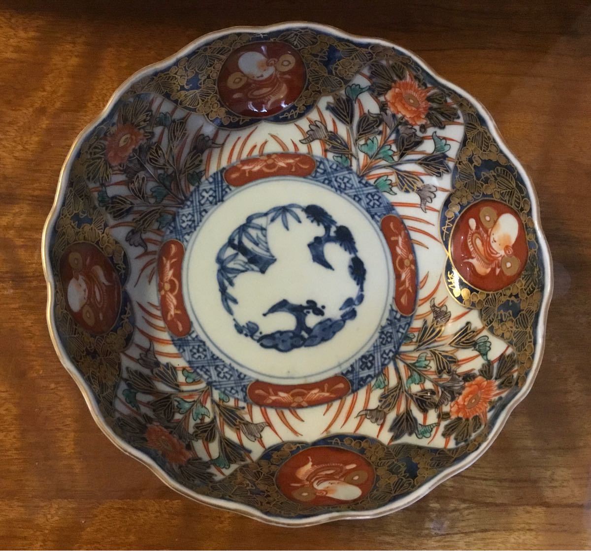 古伊万里 色絵 なます皿 膾皿 冨貴長春 大きめ 見事な出来 5枚 古伊万里 色絵 なます皿 膾皿 冨貴長春 大きめ 見事な出来 5枚
