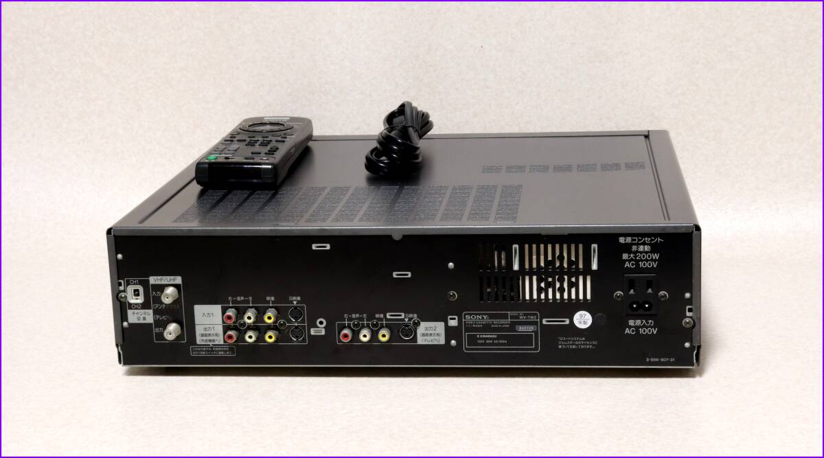 SONY Hi8/VHS Wデッキ 【 WV-TW2 】 専用リモコンCD版説保証付完 SONY Hi8/VHS Wデッキ 【 WV-TW2 】 専用リモコンCD版説保証付完