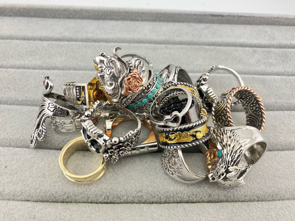 Yahoo!オークション - B116 リング 指輪 シルバー風 ヴィンテージ アク...