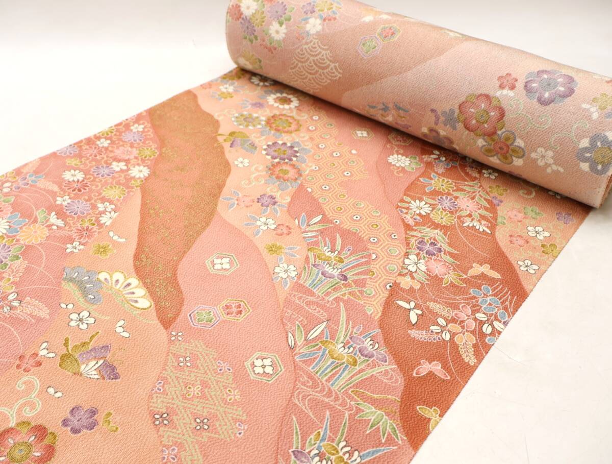 Yahoo!オークション - 中0971 反物 正絹 着尺 ちりめん 縮緬 但馬縮緬...