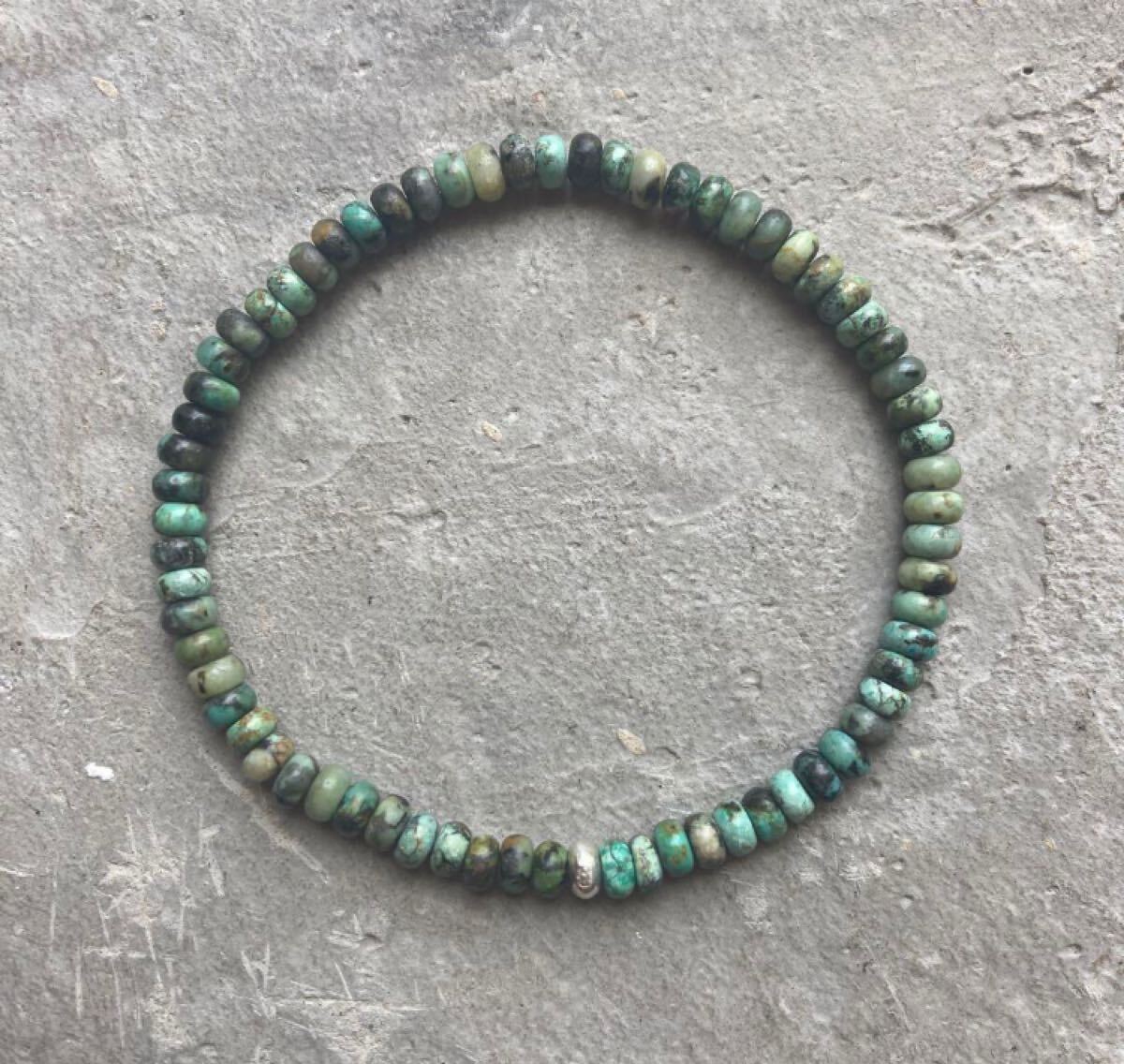 Yahoo!オークション - B64 進化の石 アフリカンターコイズのブレスレッ...