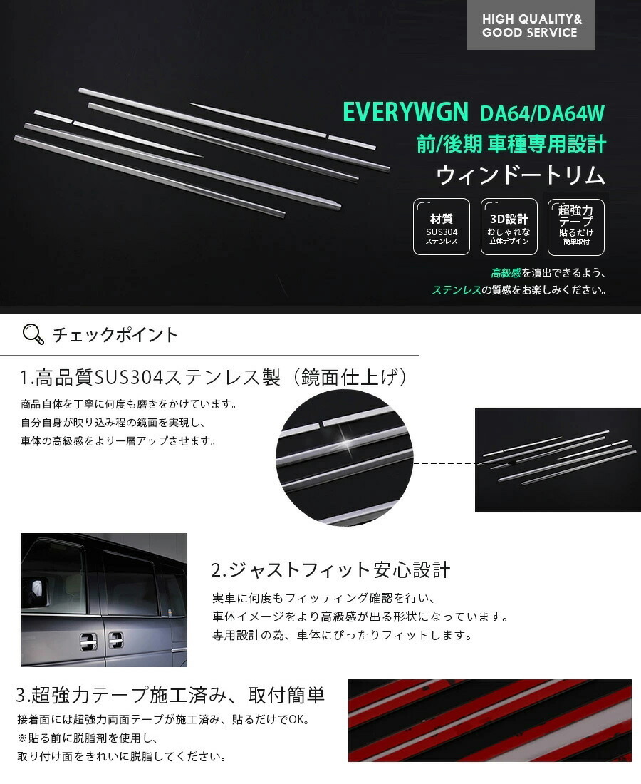 Yahoo!オークション - エブリイワゴン DA64/DA64W ウィンドウトリム ウ...