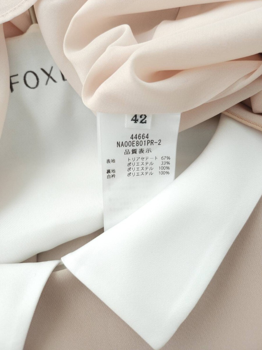 Yahoo!オークション - FOXEY 42サイズ ワンピース 半袖 白襟付き ピン...