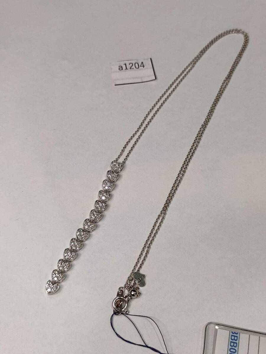 Yahoo!オークション - a1204 K18wg ダイヤモンド0.52ct ハート13連 ネ...