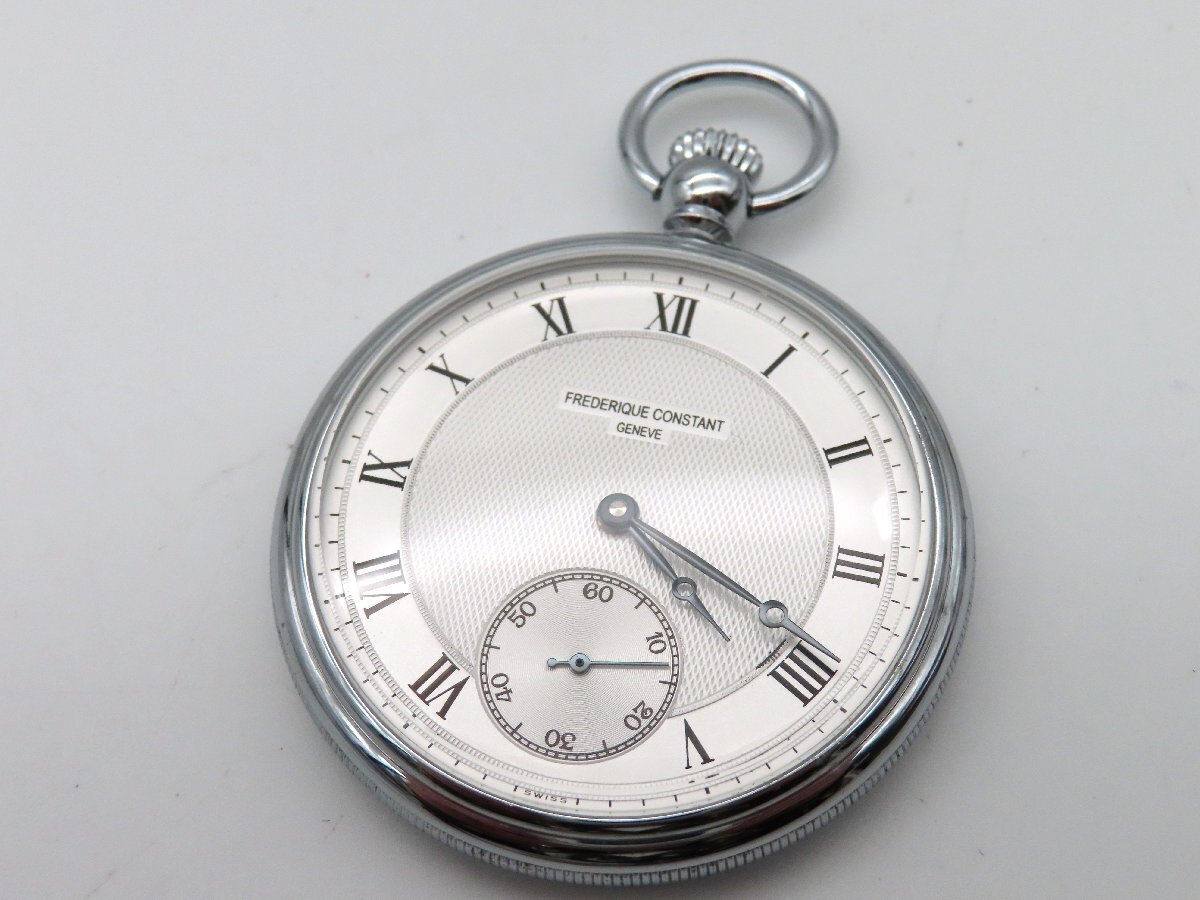 1円 FREDERIQUECONSTANT SS ホワイト文字盤 メンズ 懐中時計 1円 FREDERIQUECONSTANT SS ホワイト文字盤 メンズ 懐中時計