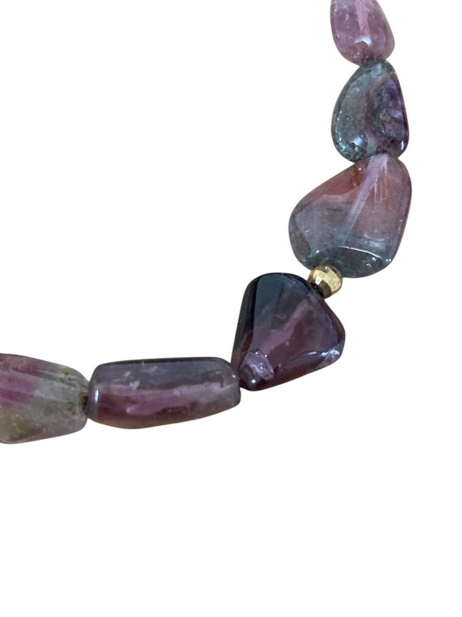 Yahoo!オークション - (O) k18トルマリンネックレス 18金 大粒 天然石 ...