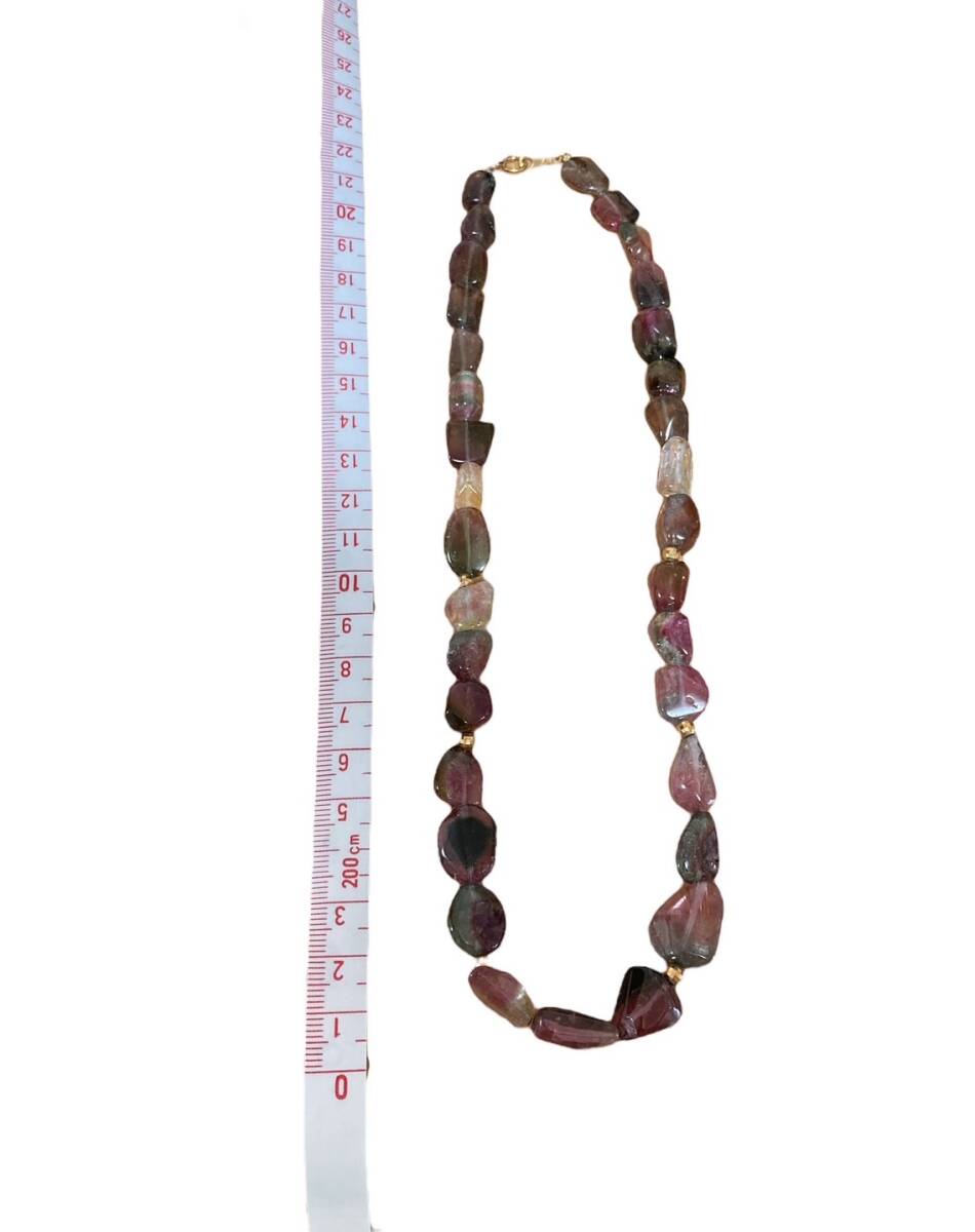 Yahoo!オークション - (O) k18トルマリンネックレス 18金 大粒 天然石 ...