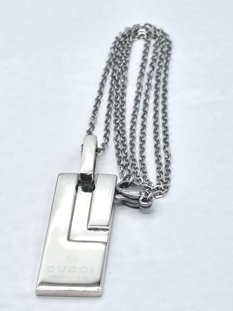 Yahoo!オークション - GUCCI SV925 Gプレートネックレス