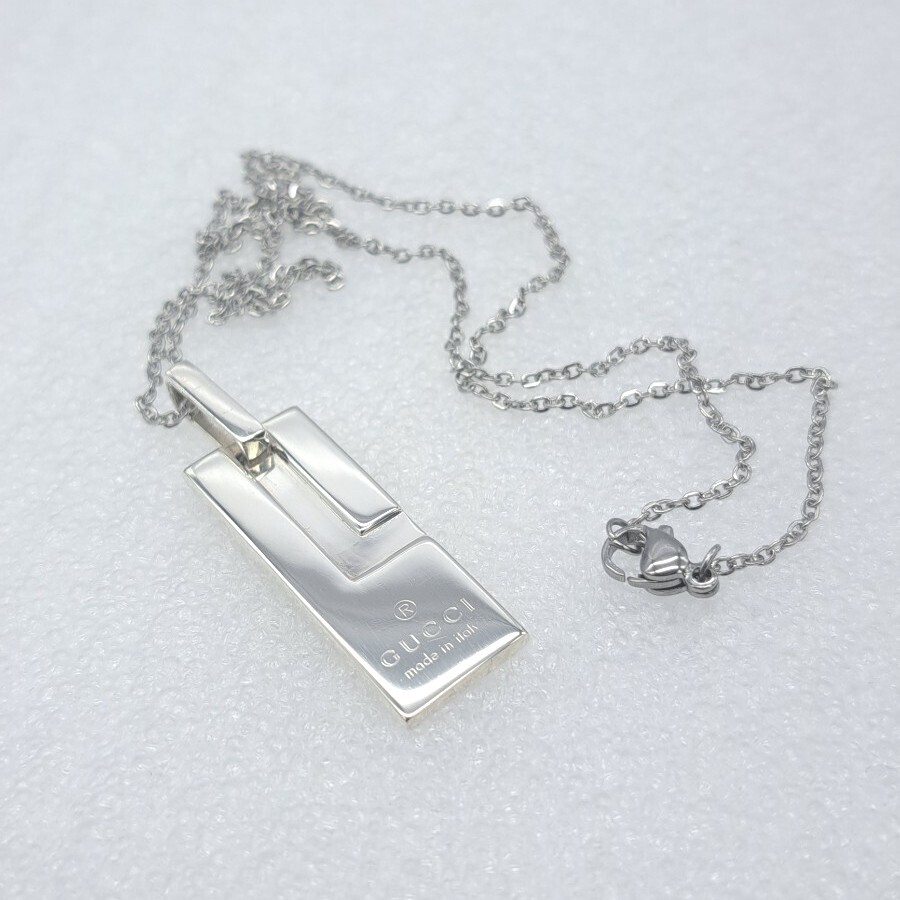 Yahoo!オークション - GUCCI SV925 Gプレートネックレス
