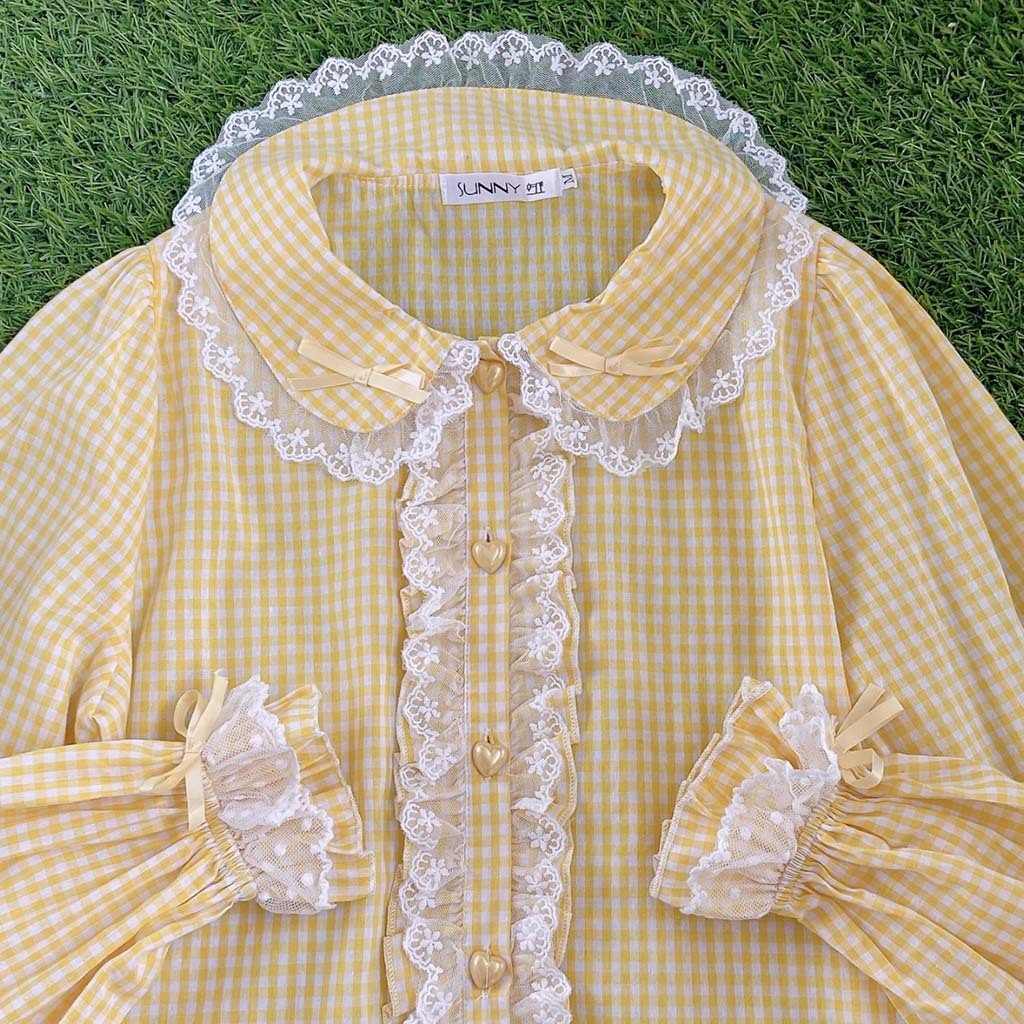Yahoo!オークション - No.2631_海外ロリィタ_未使用イエローギンガムチ...