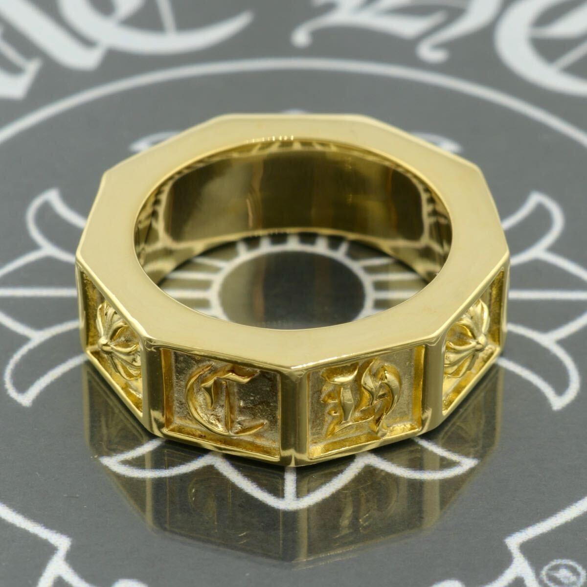 CHROME HEARTS】CH PLUS ALPHABET BLOCK RING・19号・22K・新品 CHROME HEARTS】CH PLUS ALPHABET BLOCK RING・19号・22K・新品