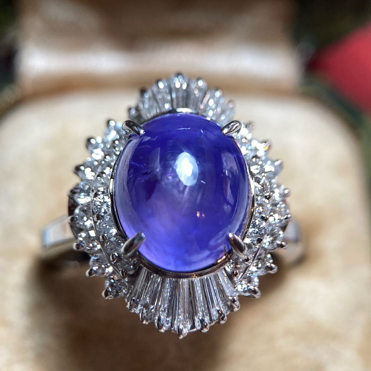 Yahoo!オークション - pt900 スリランカ産非加熱パープルサファイア7.4...