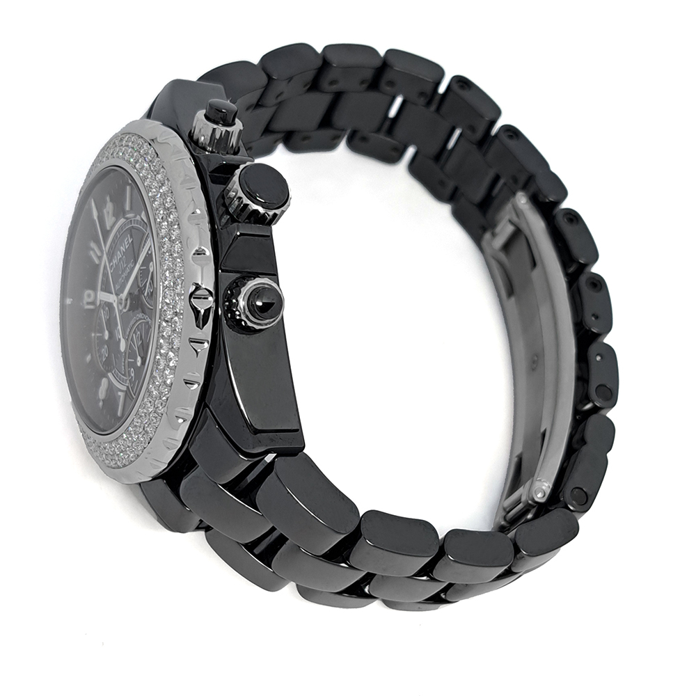 Yahoo!オークション - シャネル J12 H1009 ブラックセラミック クロノ...