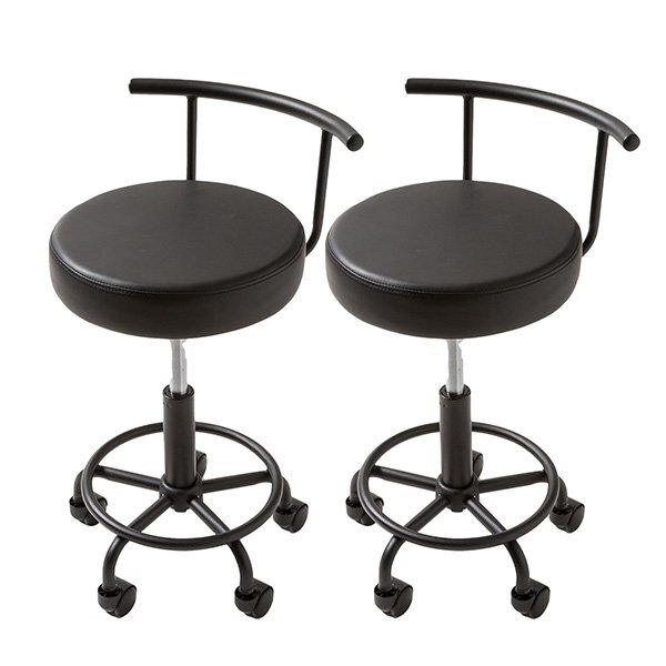 Yahoo!オークション - 2脚組 サロンチェア ワークチェア スツール 丸椅...