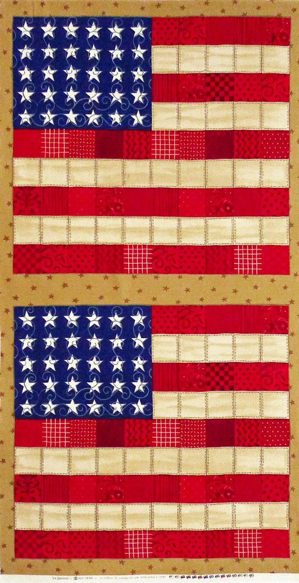 Yahoo!オークション - MO-3662 パッチワークの星条旗 ベージュ＆レッド...