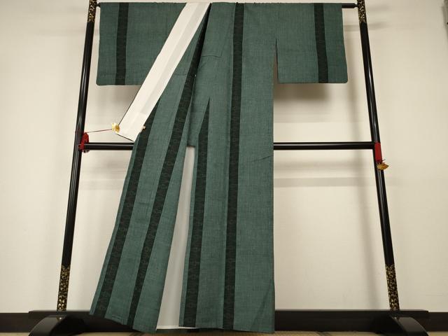 平和屋着物▽本場結城紬 重要無形文化財 単衣 琉球絣間道 ます 平和屋着物▽本場結城紬 重要無形文化財 単衣 琉球絣間道 ます