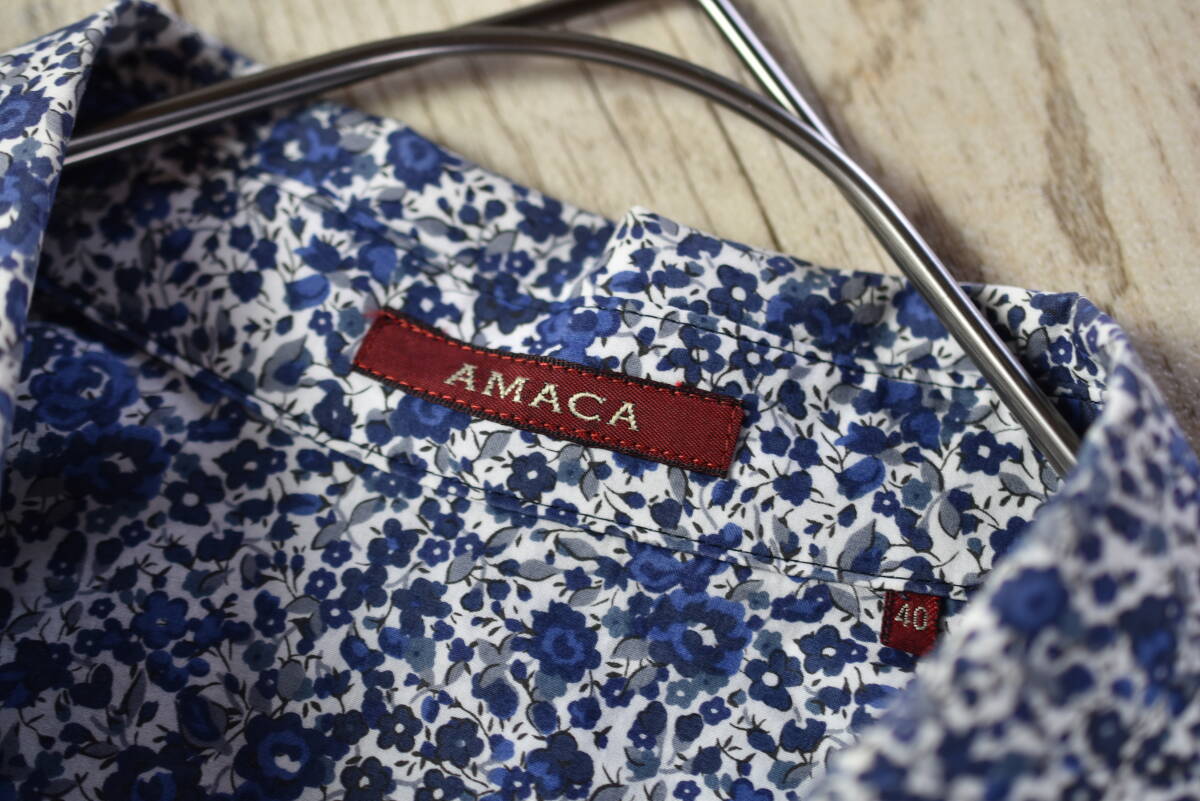 Yahoo!オークション - AMACA アマカ リバティ オーバーブラウスシャツ ...