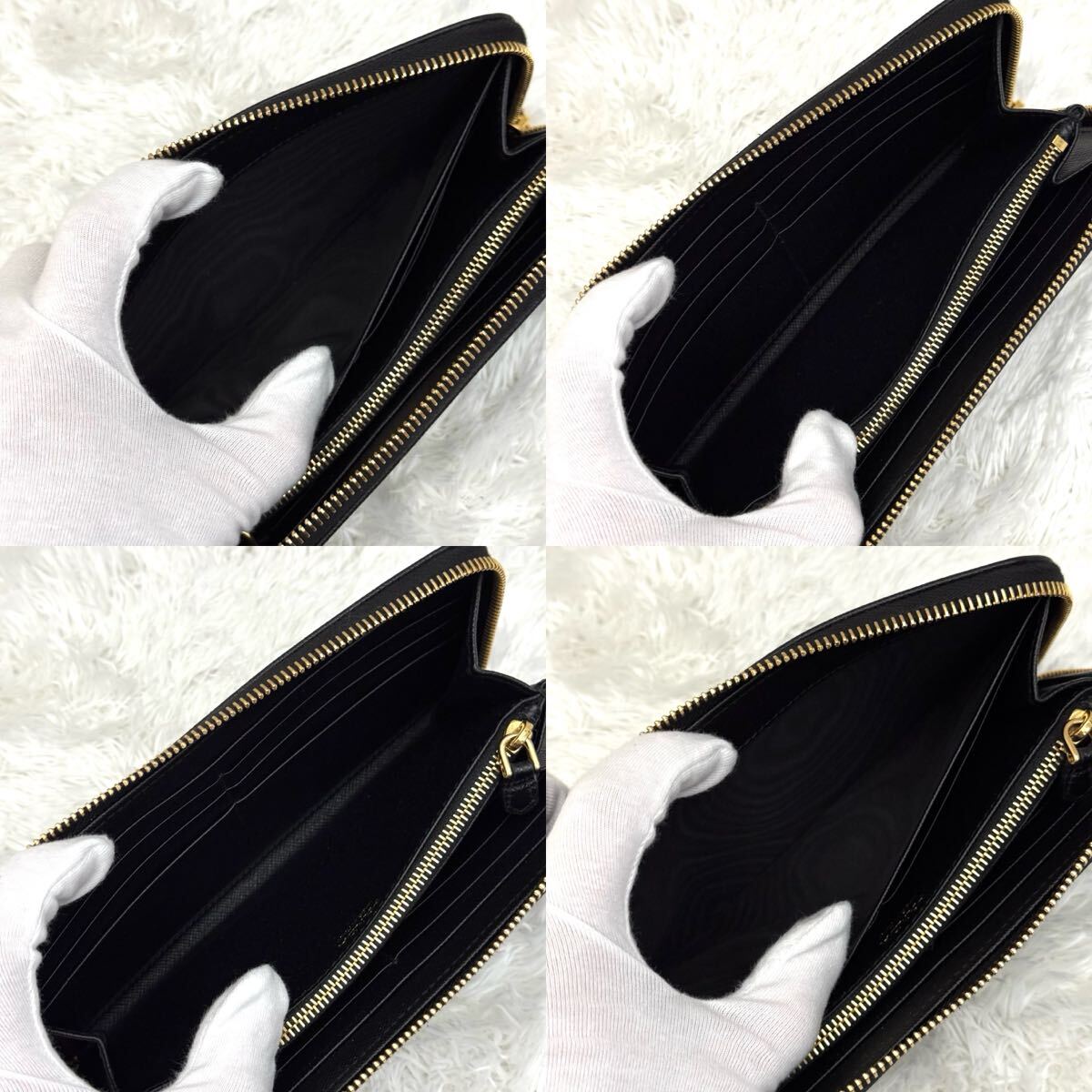 未使用級 RFID内蔵 PRADA プラダ サフィアーノ 財布 ラウンド 未使用級 RFID内蔵 PRADA プラダ サフィアーノ 財布 ラウンド
