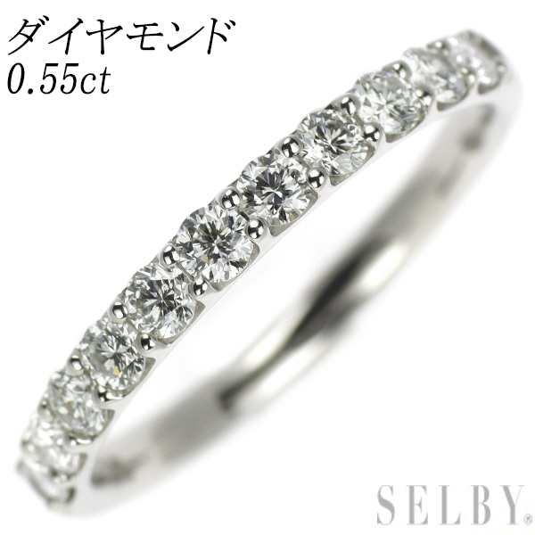 Yahoo!オークション - Pt900 ダイヤモンド リング 0.55ct ハーフエタニ...