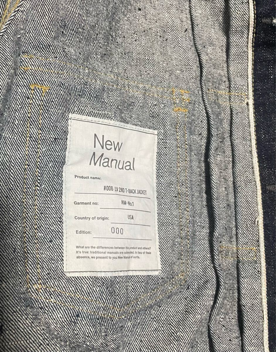 美中古 NEW MANUAL #006 LV 2ND T-BACK JACKET ONE-WASHED 美中古 NEW MANUAL #006 LV 2ND T-BACK JACKET ONE-WASHED