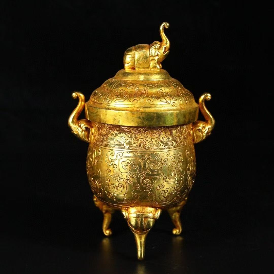 Yahoo!オークション - 【珍寶斎】y52旧家収蔵 唐代 象鼻 小炉 徳利 置...