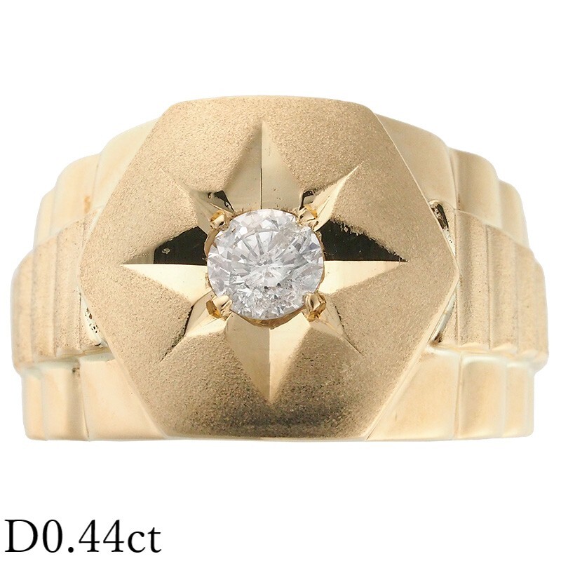 Yahoo!オークション - 印台 1P ダイヤモンド/0.44ct リング K18YG