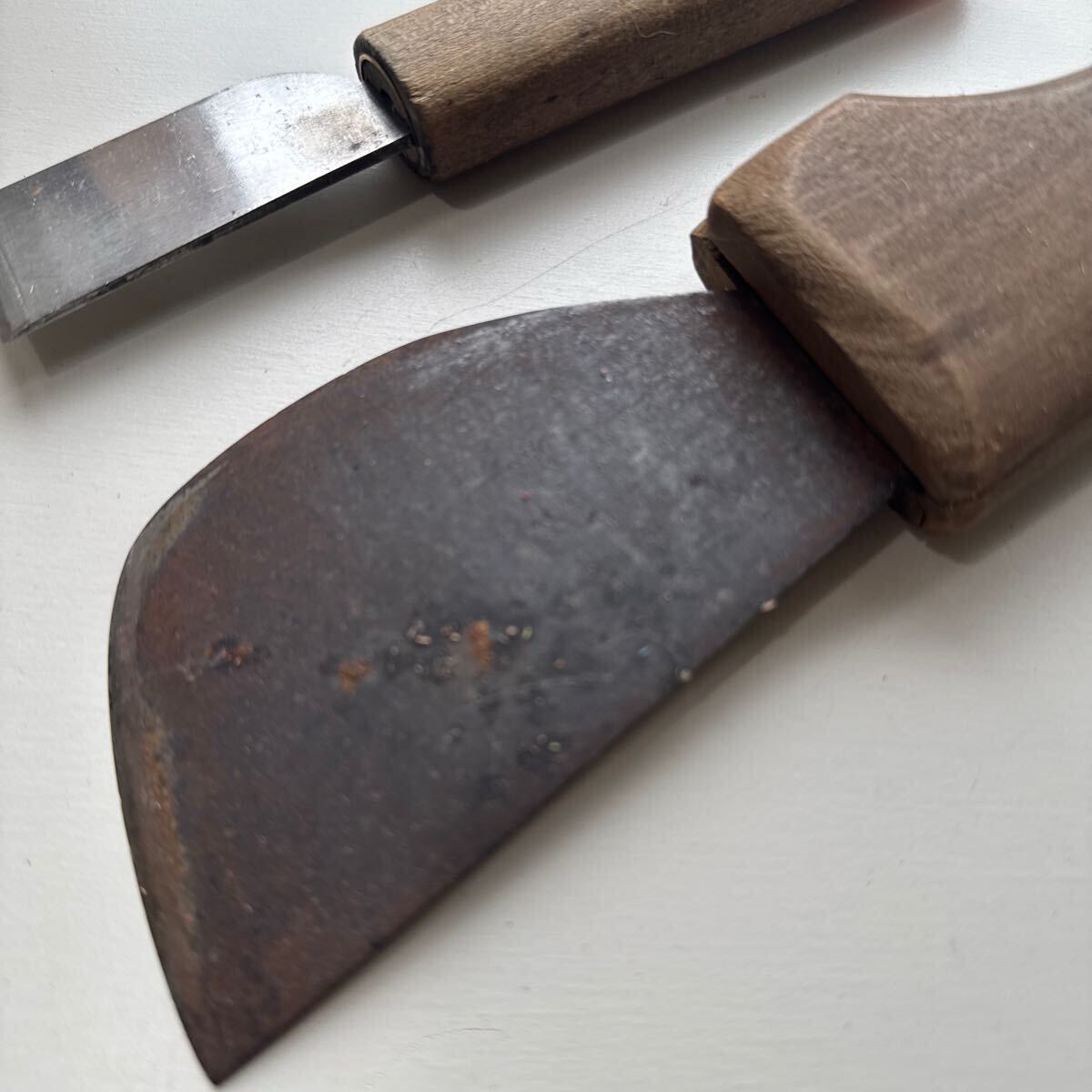 Yahoo!オークション - 革包丁 2本 中古 レザークラフト 包丁