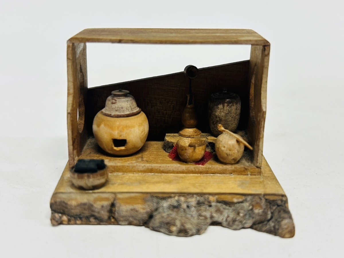 昭和レトロ ミニチュア 長火鉢 茶道具 お茶セット 木製 (雑貨 昭和レトロ ミニチュア 長火鉢 茶道具 お茶セット 木製 (雑貨