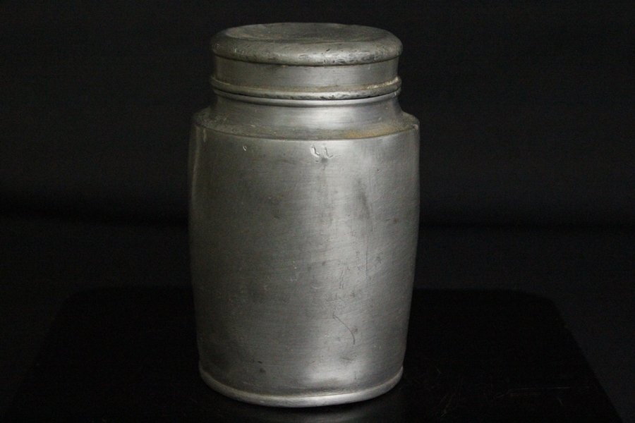 Yahoo!オークション - TB526古錫 茶入 高さ約9.8cm約291g 錫製/茶壷/茶...