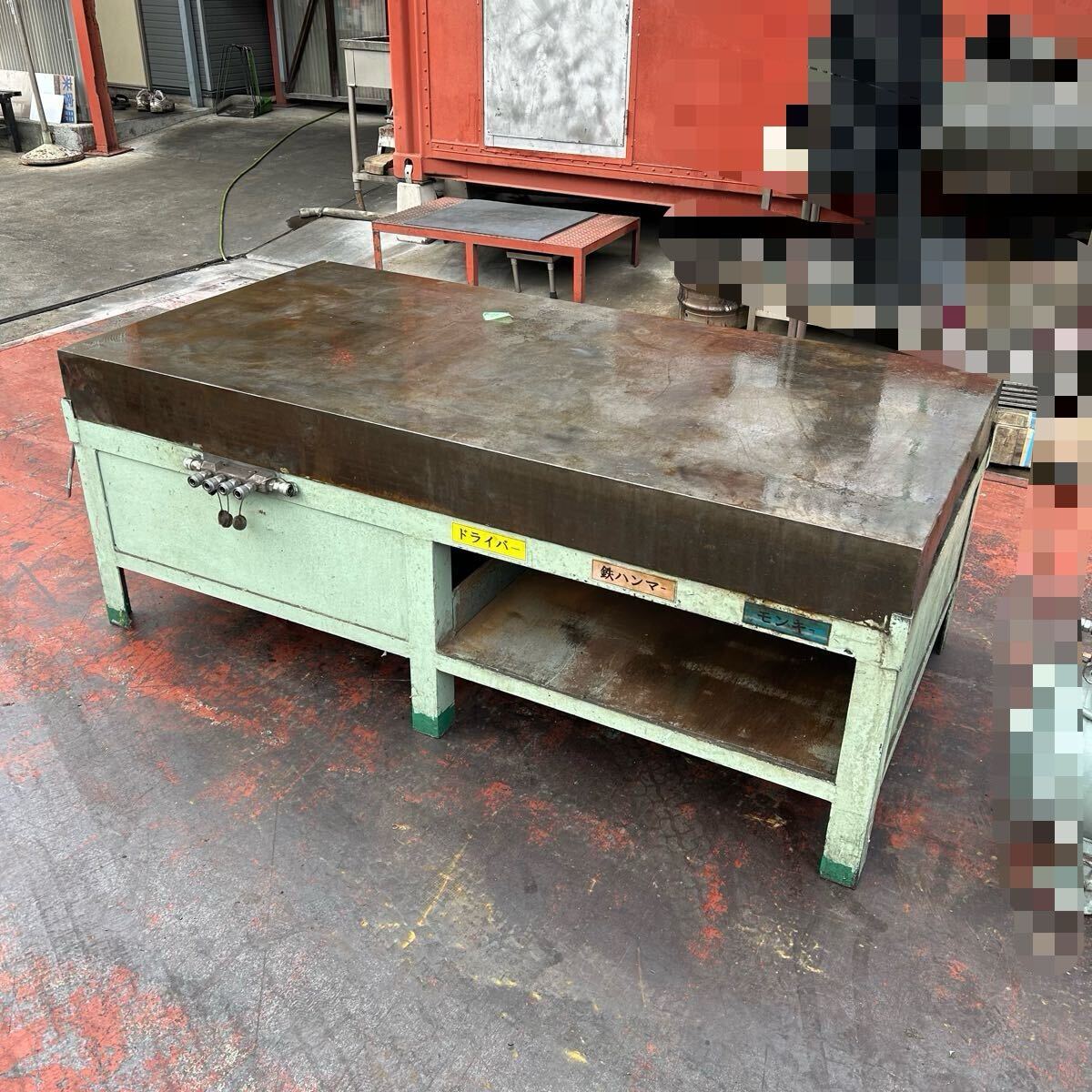 Yahoo!オークション - くT235 鉄定盤 作業台 定盤本体は約90.3×180cm
