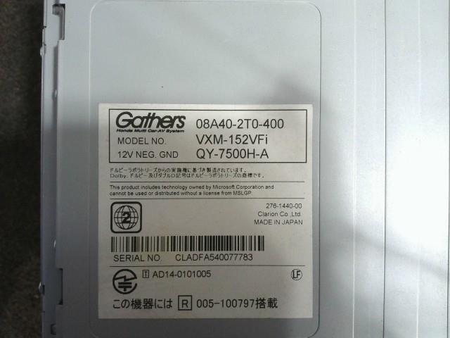 Yahoo!オークション - フィット DBA-GK5 カーナビ RS B593M Gathers VX...