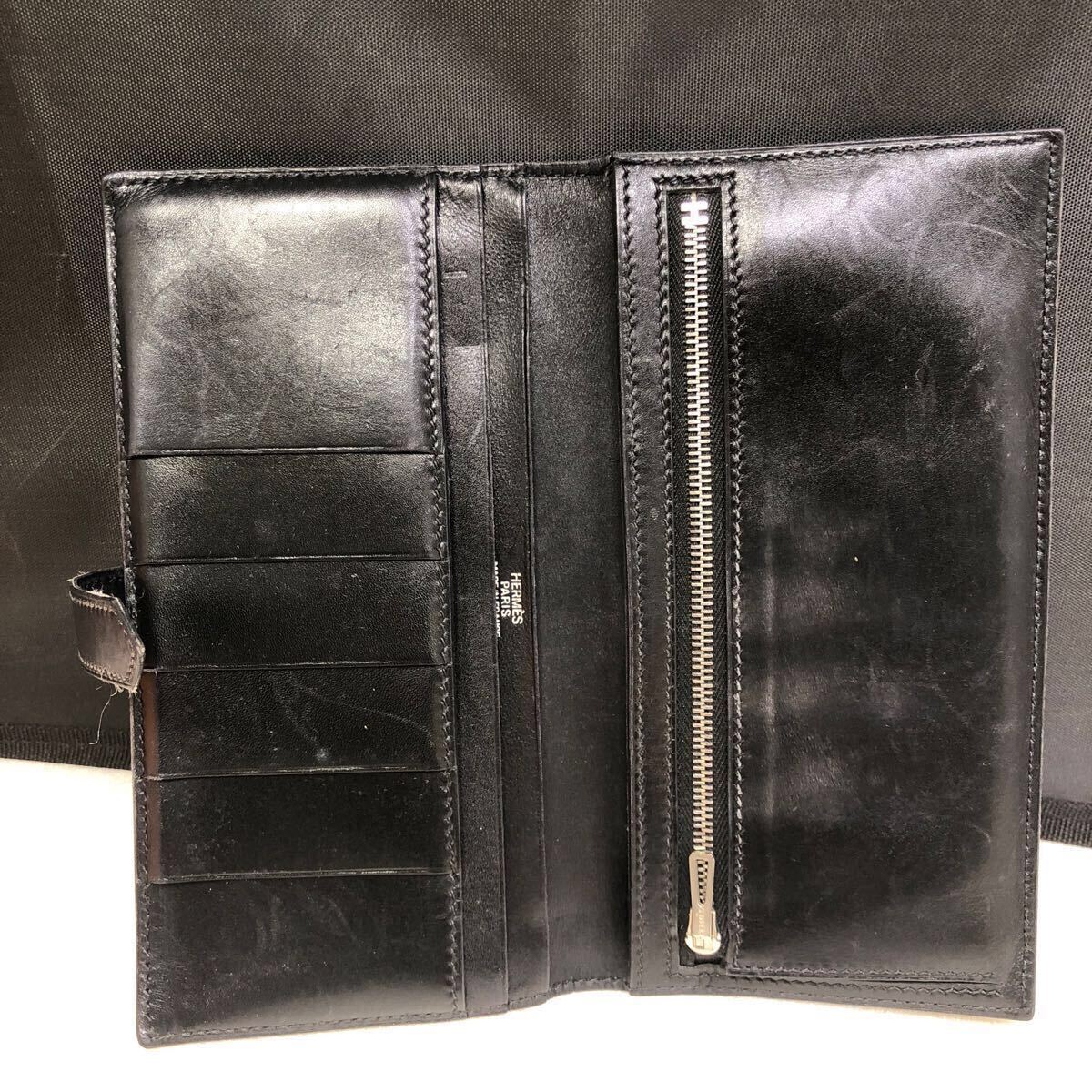 HERMES エルメス 長財布 ベアン 財布 二つ折り ブラック HERMES エルメス 長財布 ベアン 財布 二つ折り ブラック