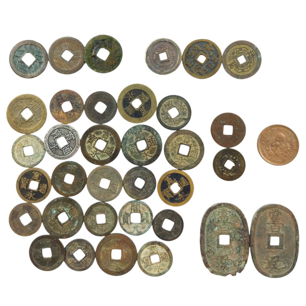 Yahoo!オークション - 【4-071】 中古 古銭 まとめ売り 約161g 天保通...