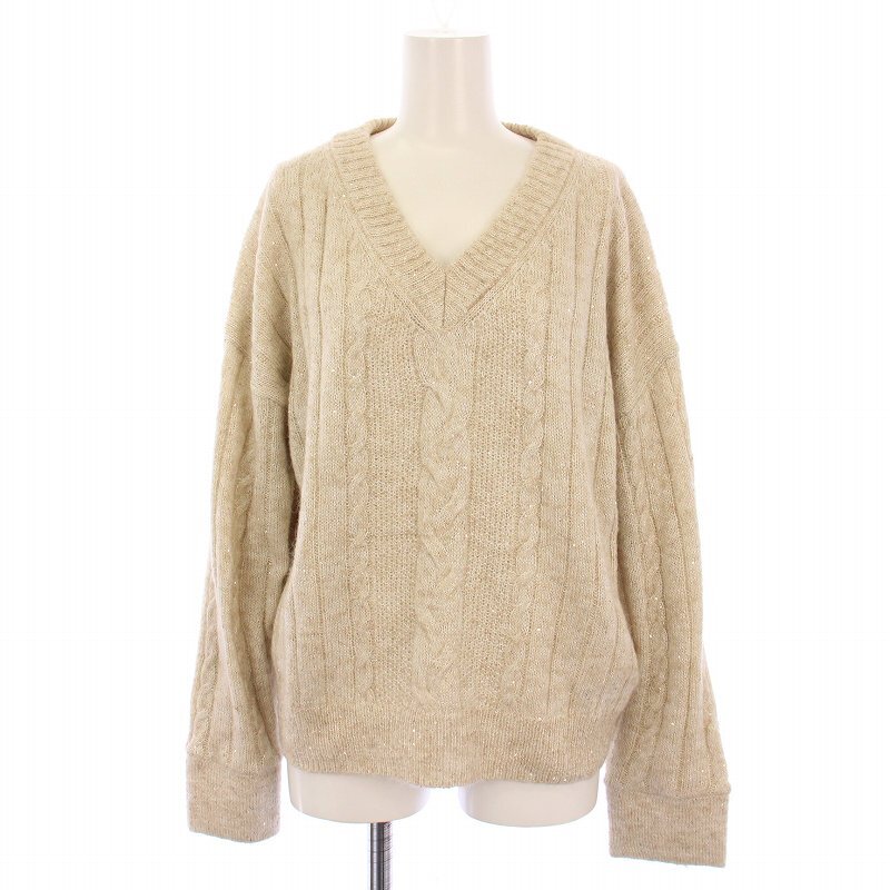 Yahoo!オークション - ピノーレ PINORE ニット セーター 長袖 Vネック ...