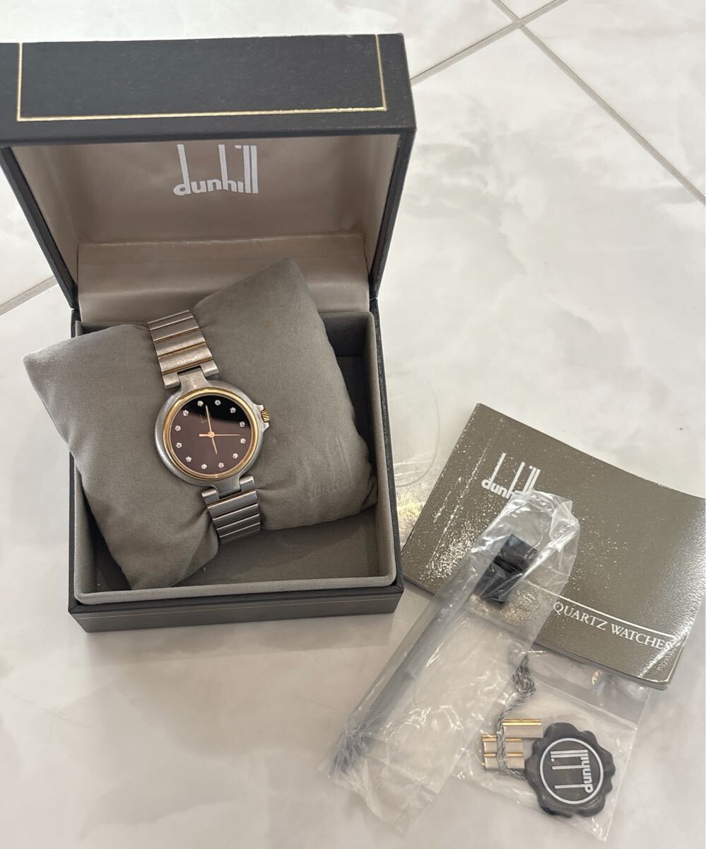 dunhill ダンヒル クォーツ 腕時計 稼働品 ダイヤ ブラック文字 dunhill ダンヒル クォーツ 腕時計 稼働品 ダイヤ ブラック文字