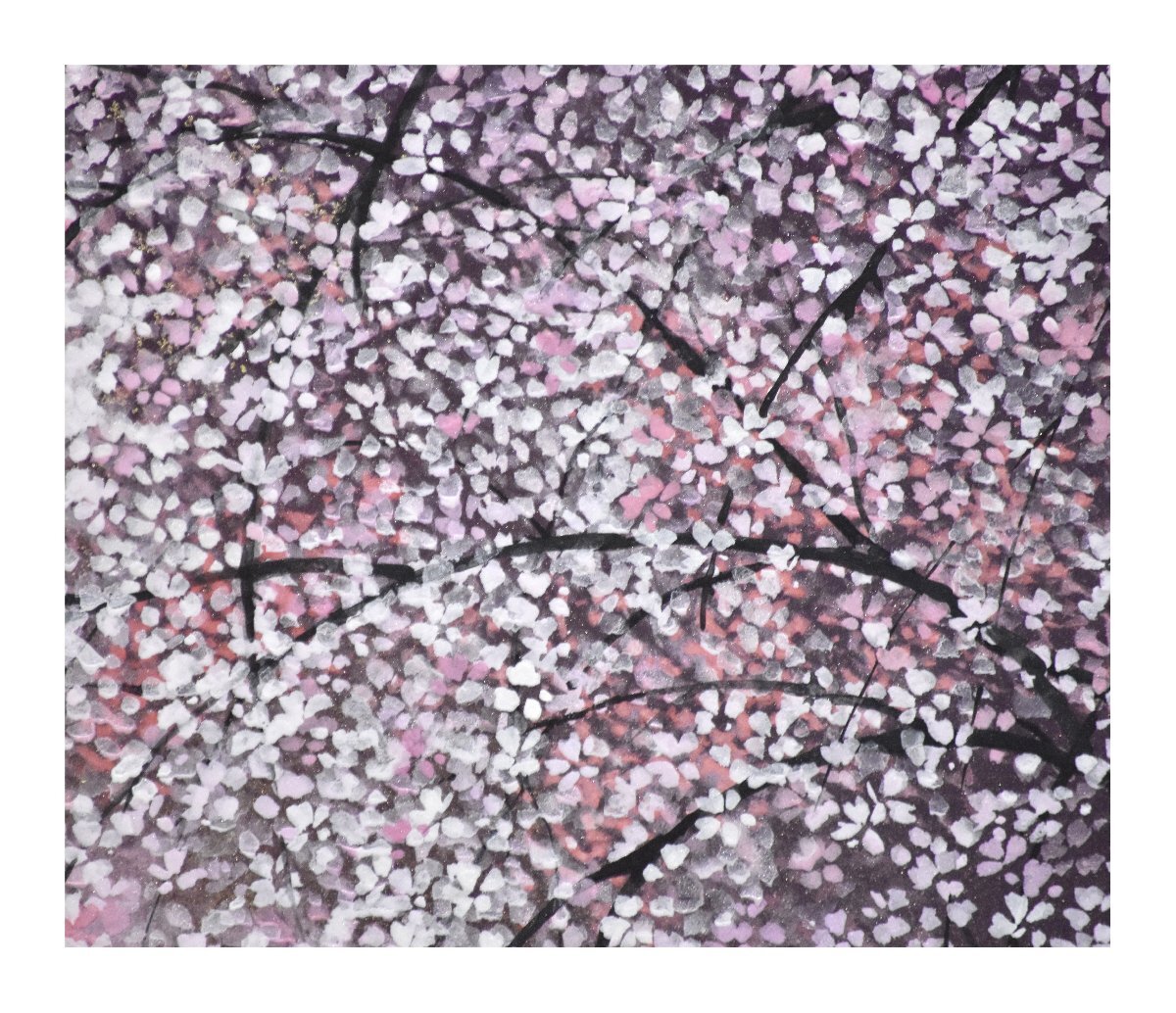 祥【真作】木村圭吾「桜(仮題)」日本画10号 サイン有 京都出身 祥【真作】木村圭吾「桜(仮題)」日本画10号 サイン有 京都出身