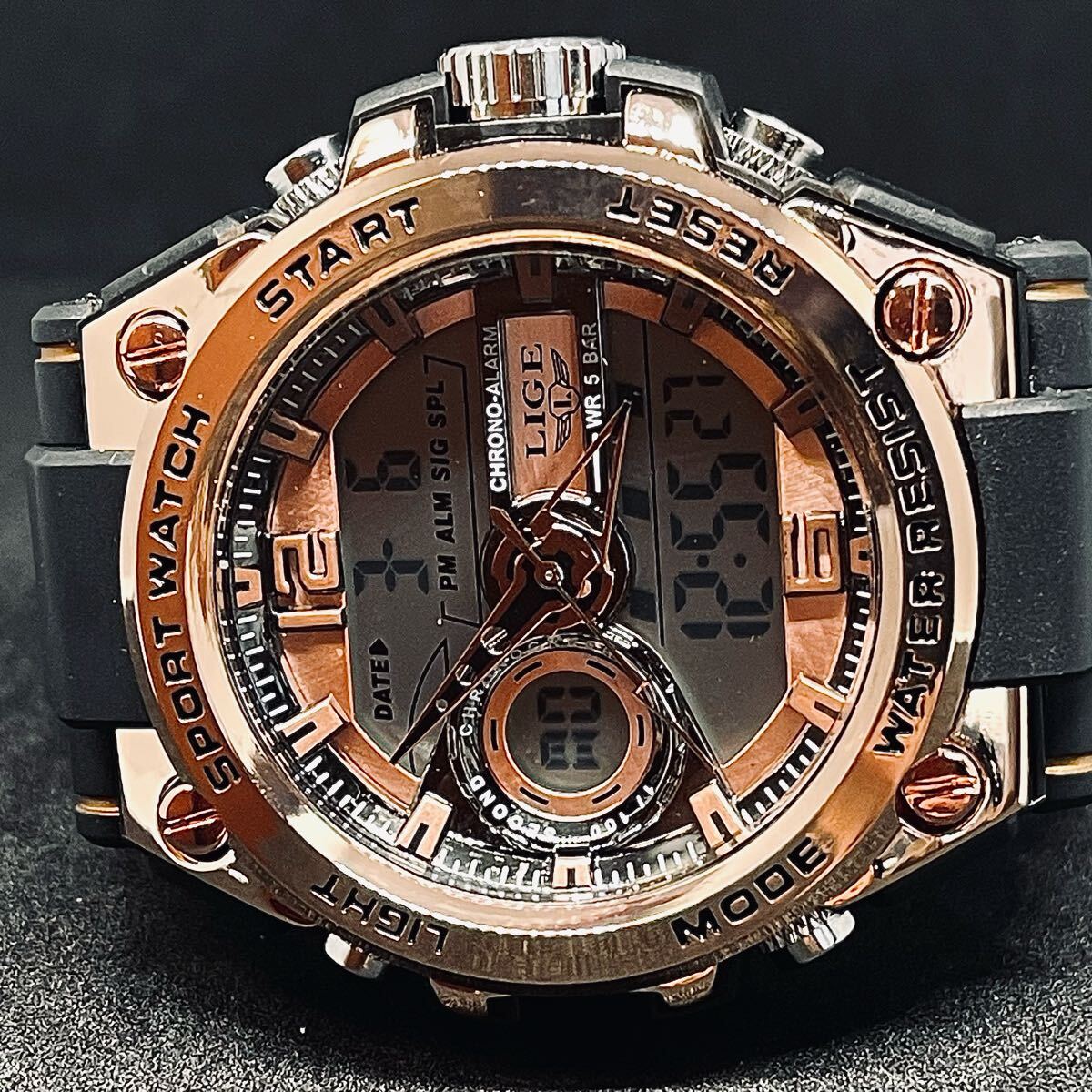 Yahoo!オークション - 新品 LIGE スポーツデュアルウォッチ 50m防水腕...