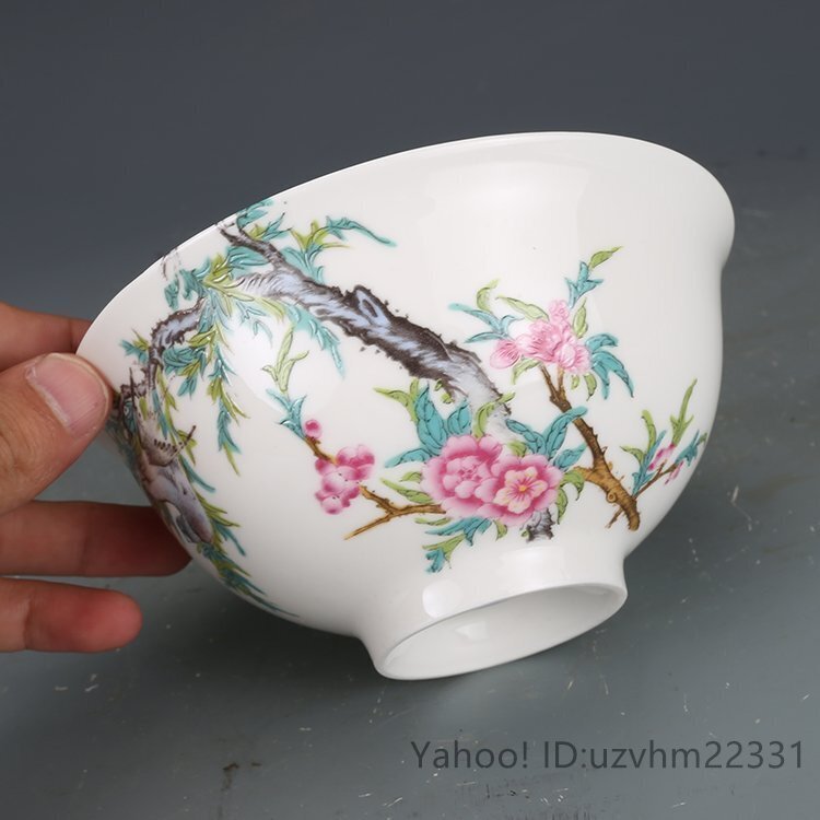 琺瑯彩 お椀 茶碗 花鳥柄 4客セット 景徳鎮製 磁器 置物 観賞 琺瑯彩 お椀 茶碗 花鳥柄 4客セット 景徳鎮製 磁器 置物 観賞
