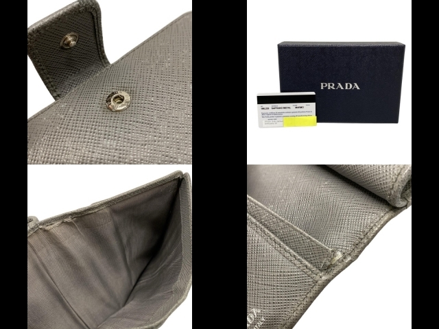 Yahoo!オークション - プラダ PRADA 2つ折り財布 1ML225 - レザー ダー...