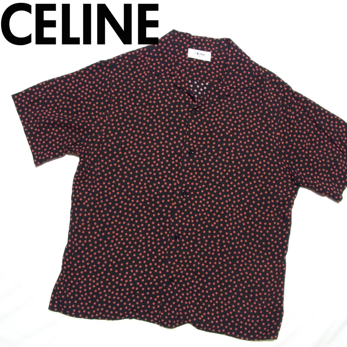 20SS CELINE セリーヌ オープンカラー ドット レーヨン シャツ 20SS CELINE セリーヌ オープンカラー ドット レーヨン シャツ