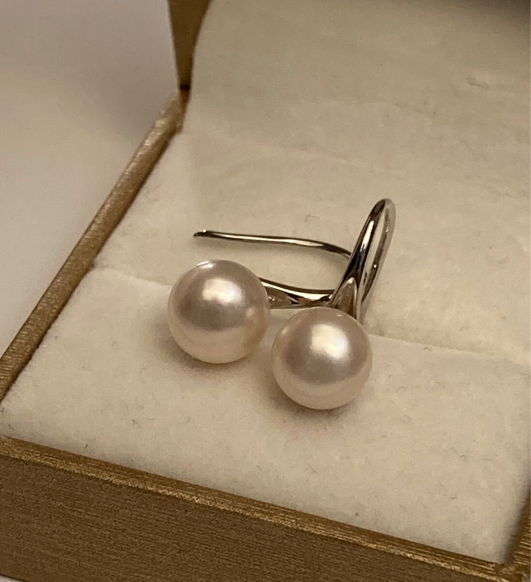 Yahoo!オークション - 天然真珠ピアス パール クリーム系ホワイト k18G...