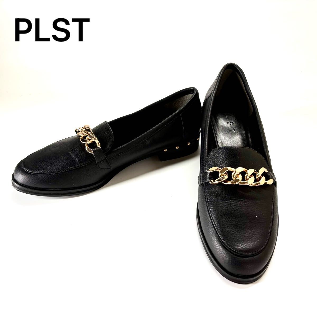 Yahoo!オークション - 極美品 PLST プラステ ローファー シューズ チェ...